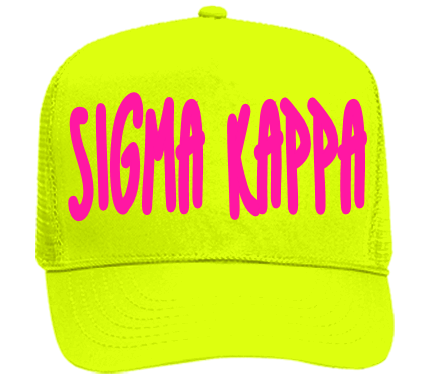 Sigma Kappa swag Neon Hat, Neon Trucker Hats