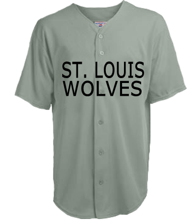 ST LOUIS WOLVES Full Button Baseball Jersey