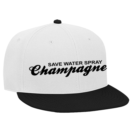 Save Water Spray Champagne Wool Blend Snapback Flat Bill Hat