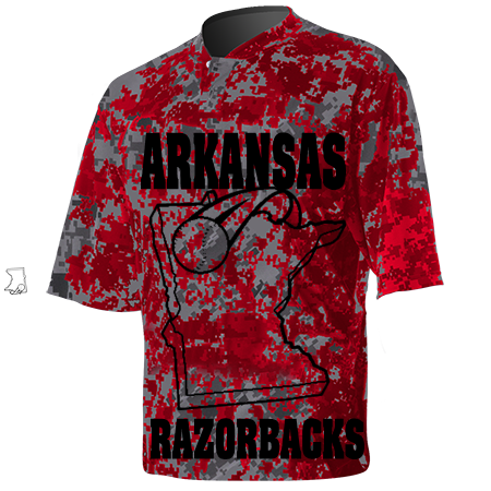 ARKSAS ARKANSAS RAZORBACKS 2-Button Camo Baseball Jersey