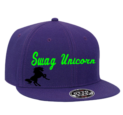 SWAG UNICORN Wool Blend Snapback Flat Bill Hat