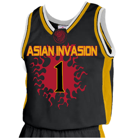 ASIAN INVASION Adult V-Neck Custom Basketball Jerseys