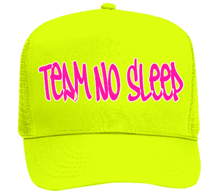 TEAM NO SLEEP TEAM NO SLEEP Neon Hat, Neon Trucker Hats